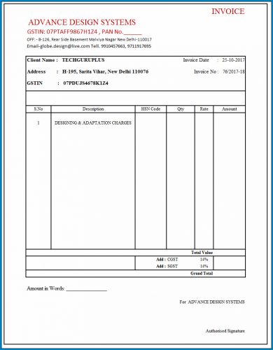 √ Free Printable Invoice Template PDF