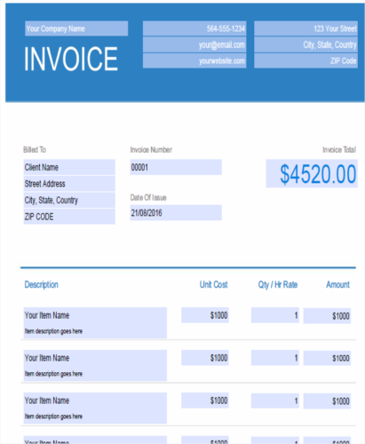 √ Moving Company Receipt Template