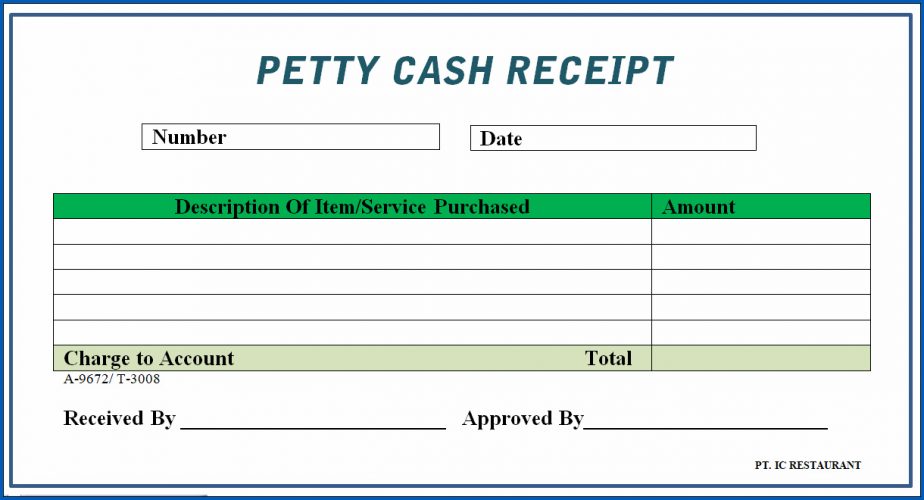 √ Free Printable Petty Cash Receipt Template