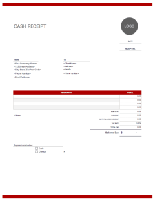 √ Printable Cash Bill Template