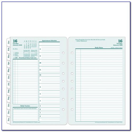 √ Printable Franklin Planner Template