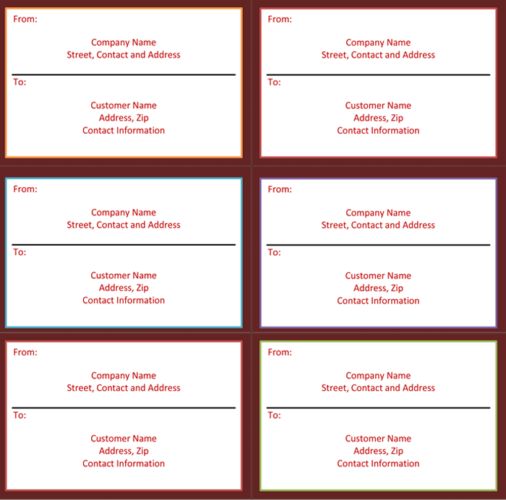 √ Printable Mailing Label Template