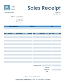 √ Printable Purchase Receipt Template