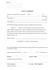 Sample of Printable Quit Claim Deed Form | Templateral