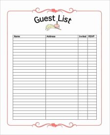 Sample of Printable Restaurant Waiting List Template | Templateral