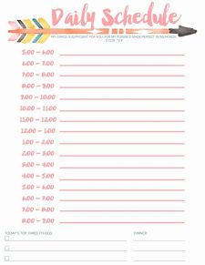 Sample of Printable School Daily Schedule Template | Templateral