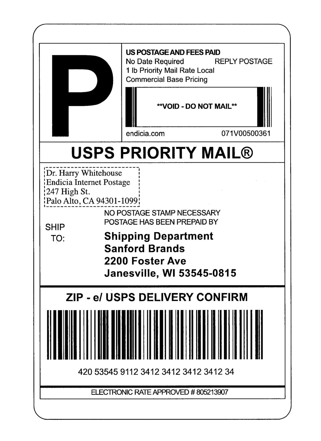 √ Printable Shipping Label Template