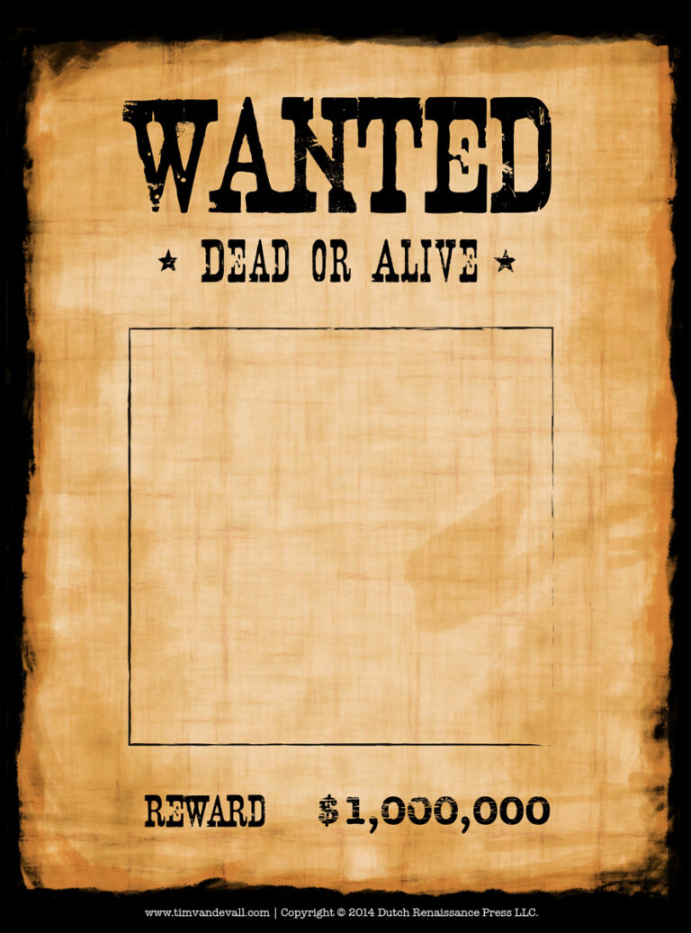 √ Printable Wanted Poster Template