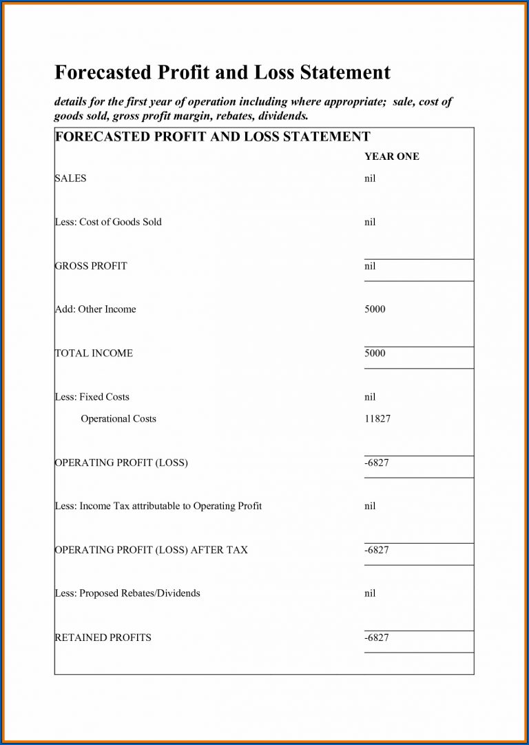 √ Free Profit And Loss Statement Template For Small Business
