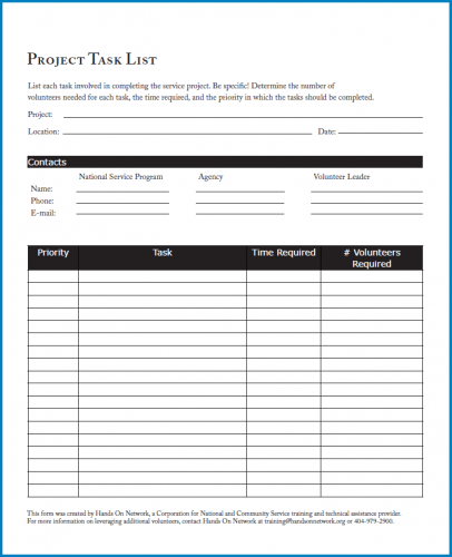 √ Free Project Task List Template Excel