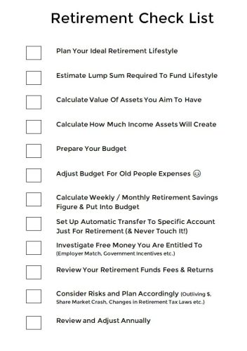 √ Retirement Planning Checklist Template