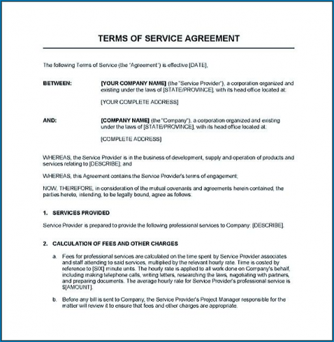 √ Free Printable Service Agreement Template