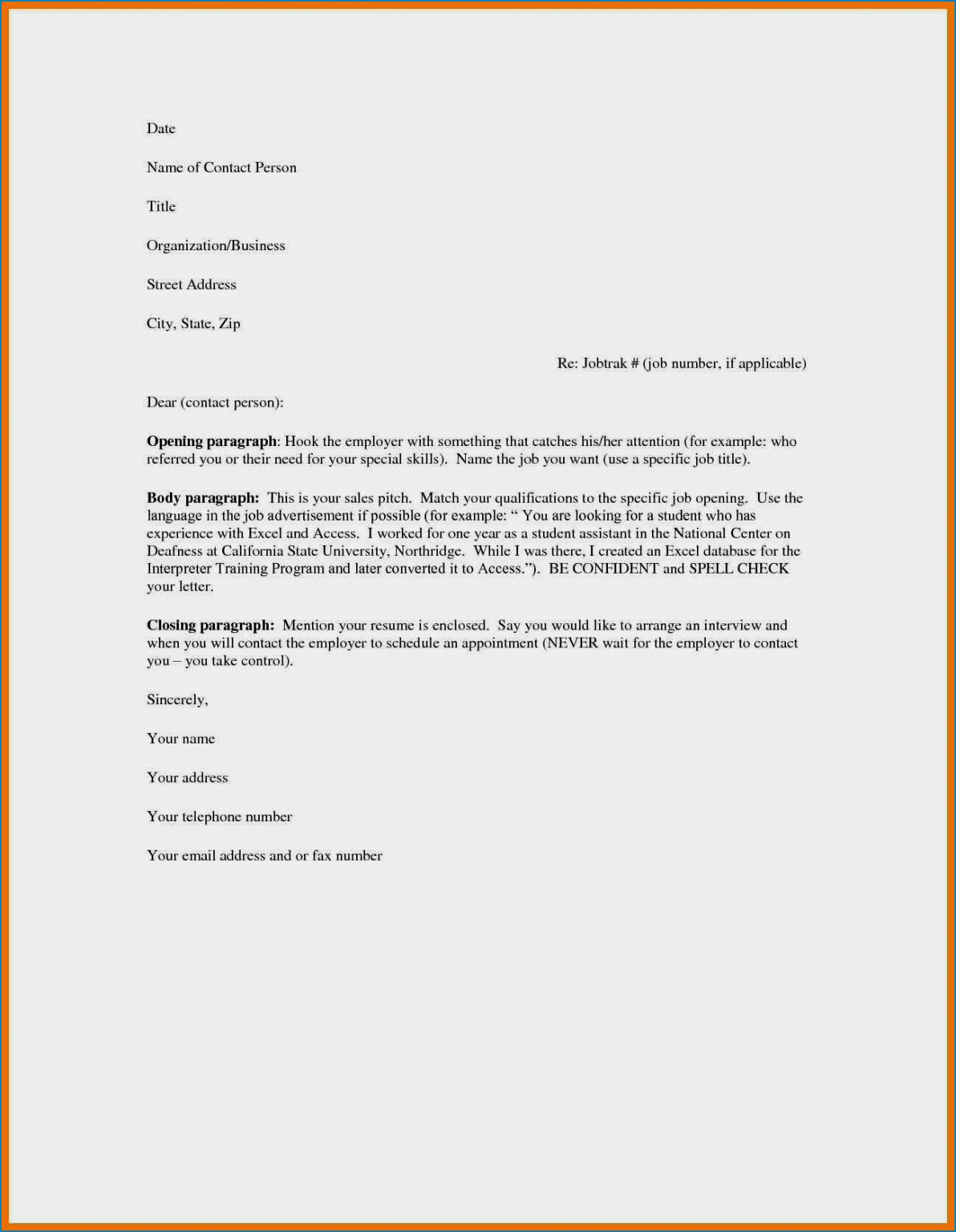 √ Free Simple Resume Cover Letter Template