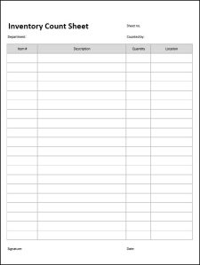√ Free Stock Count Sheet Template (Excel)