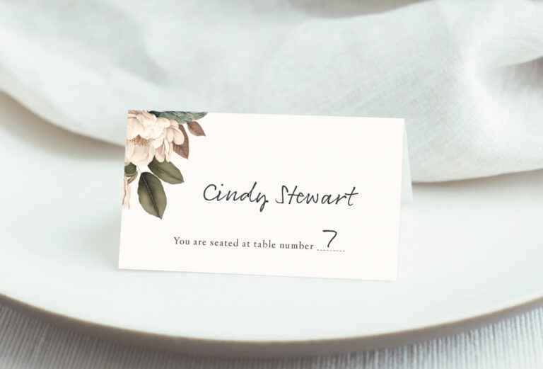 Sample of Table Name Cards Template | Templateral