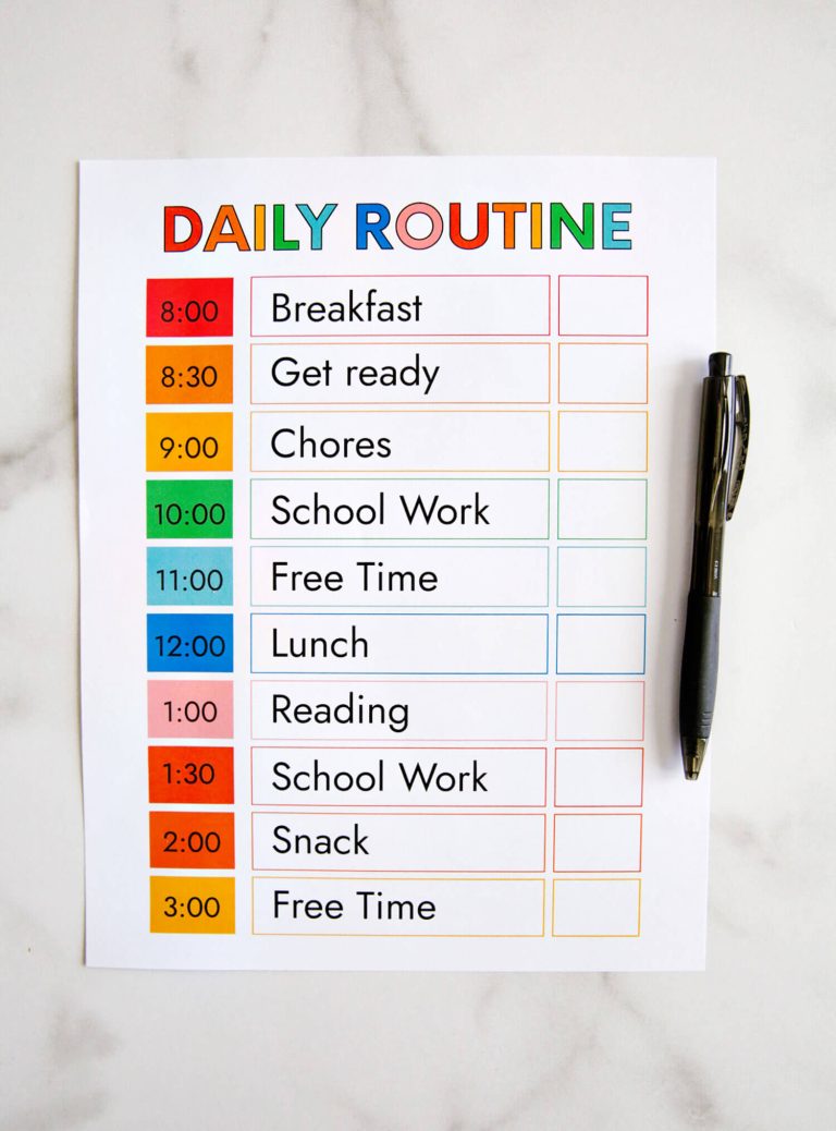 √ Timetable For Kids (Free Excel Template)