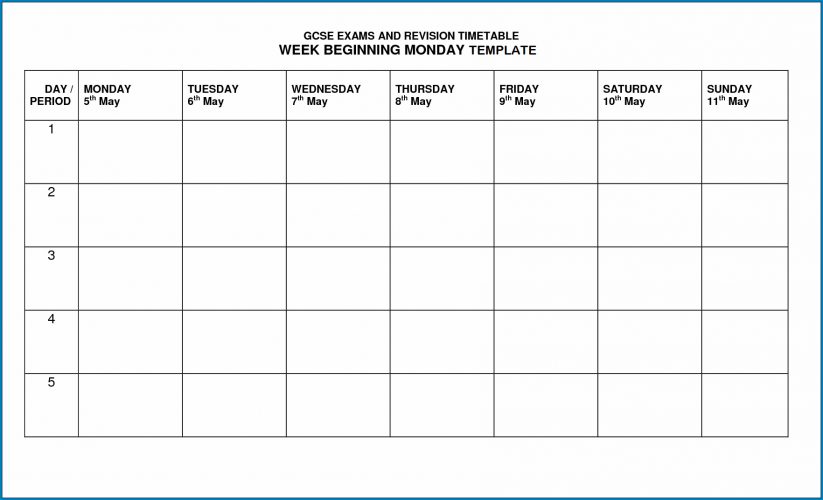 √ Free Printable Timetable Template