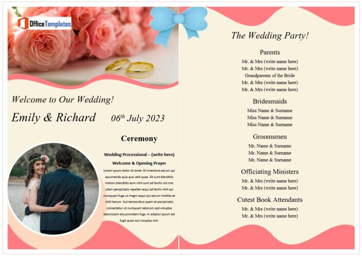 √ Wedding Party Brochure Template