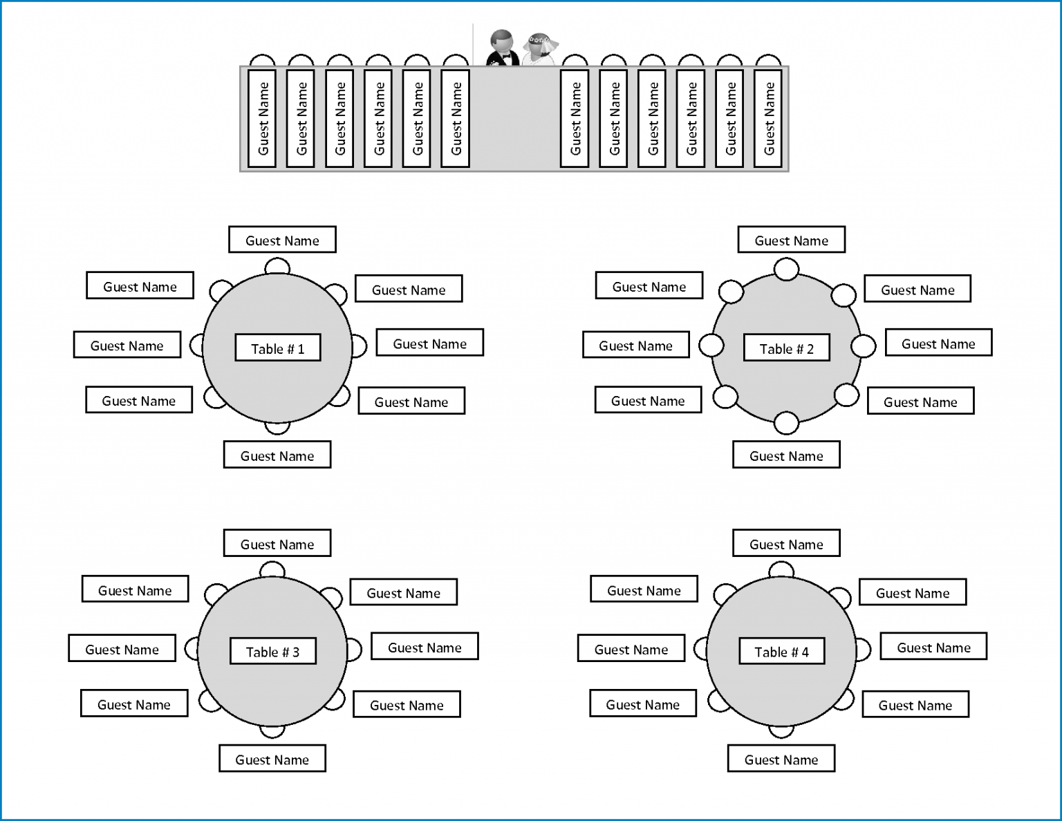 √ Free Printable Wedding Seating Chart Template