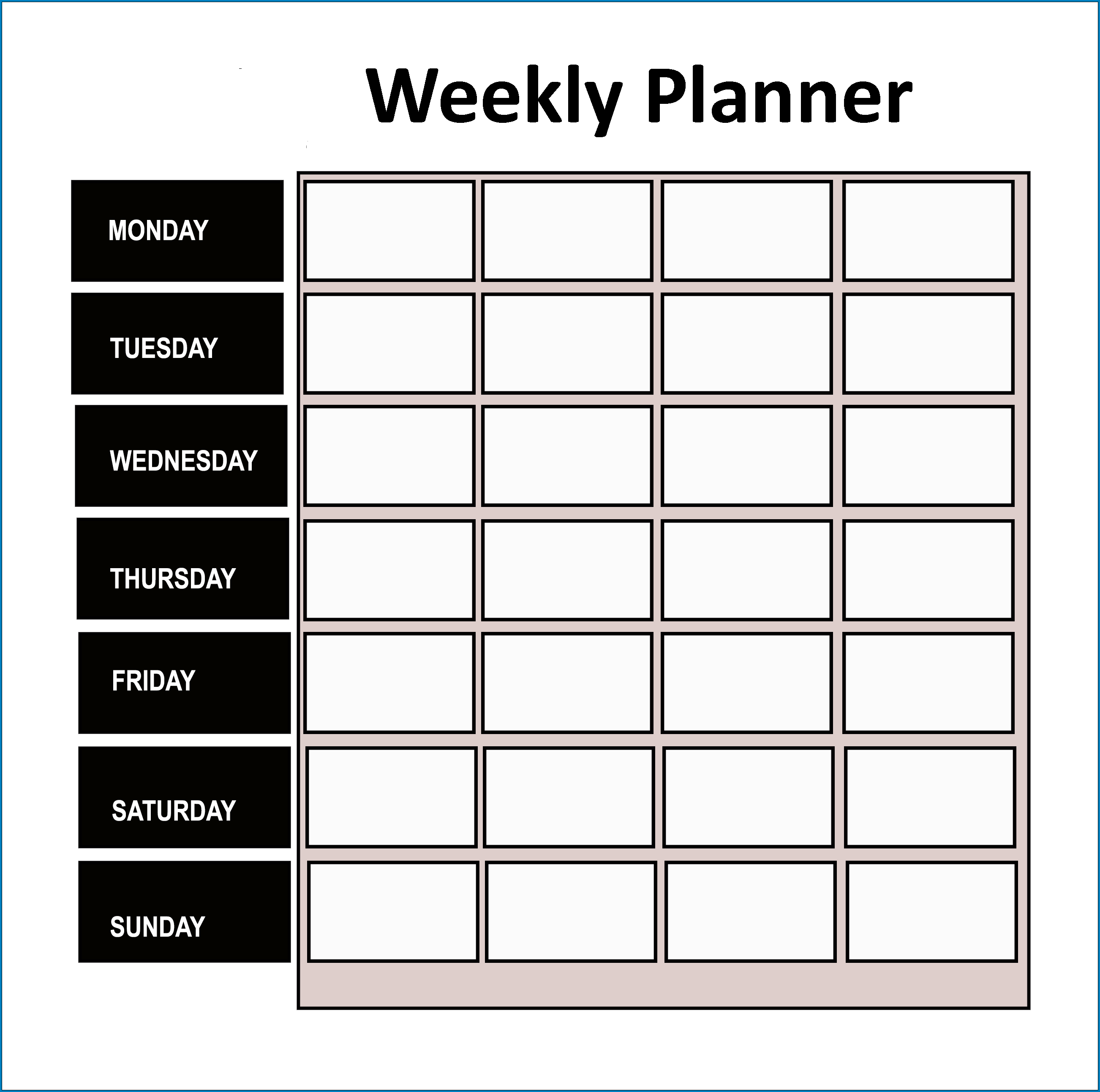  Free Printable Weekly Planner Template Excel