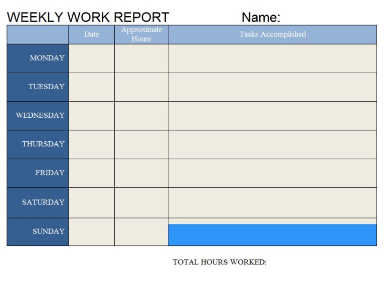 √ Free Weekly Telework Log Template (Excel)