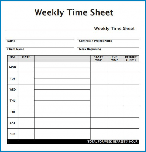√ Free Editable Weekly Timesheet Template