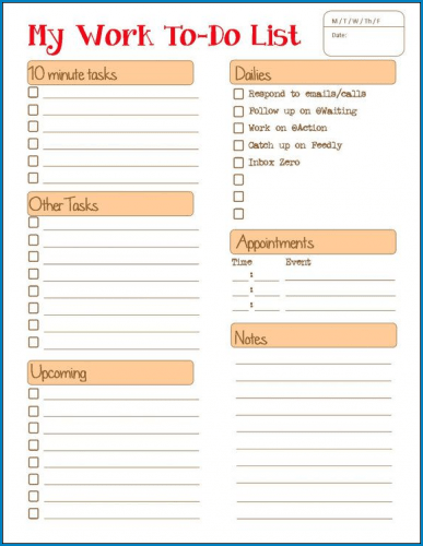 √ Free Printable Work To Do List Template
