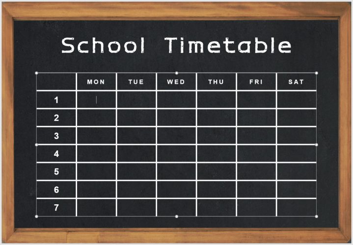 √ Free Printable School Timetable Template