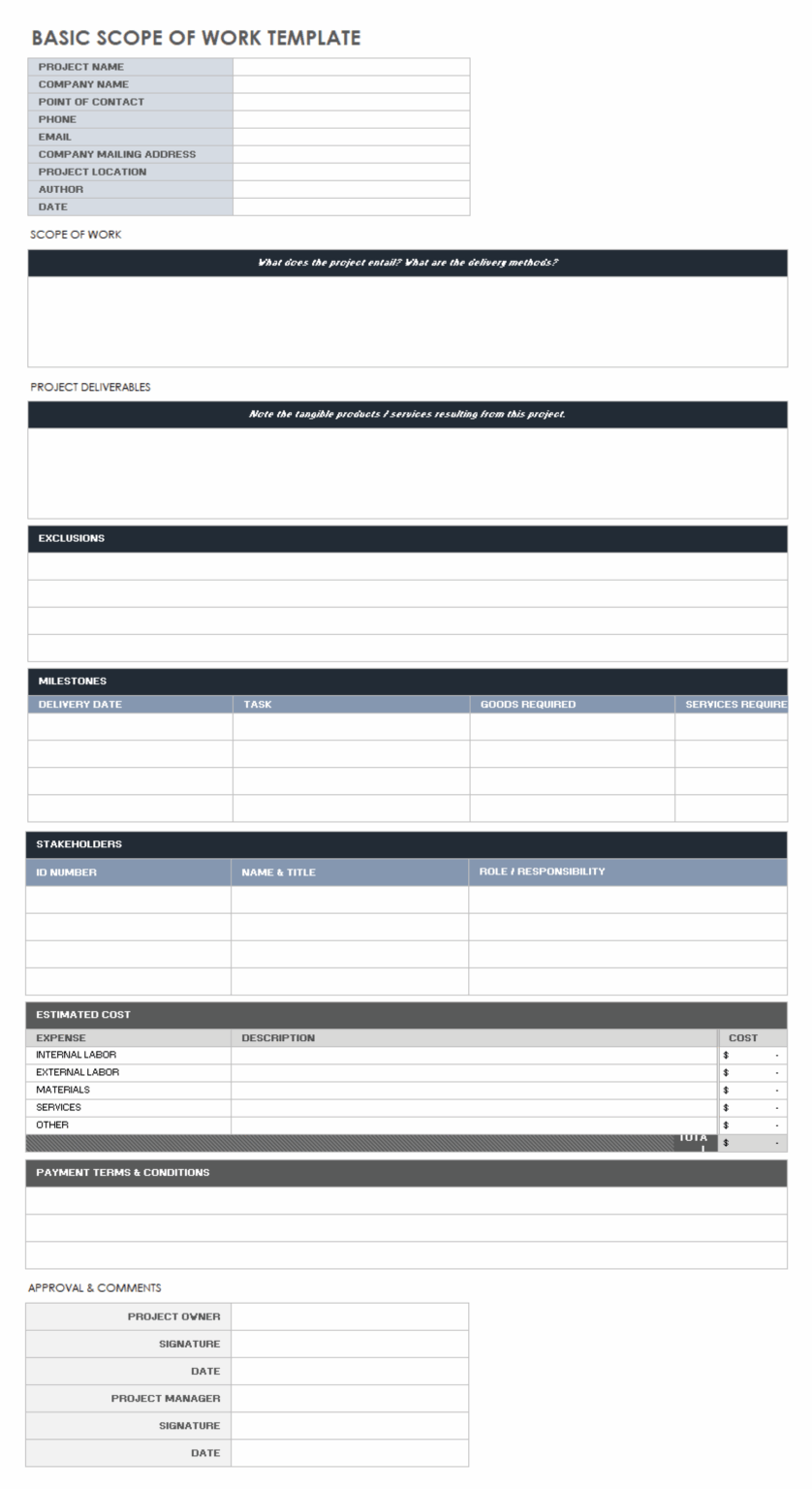 √ Editable Scope of Work Template (Word)