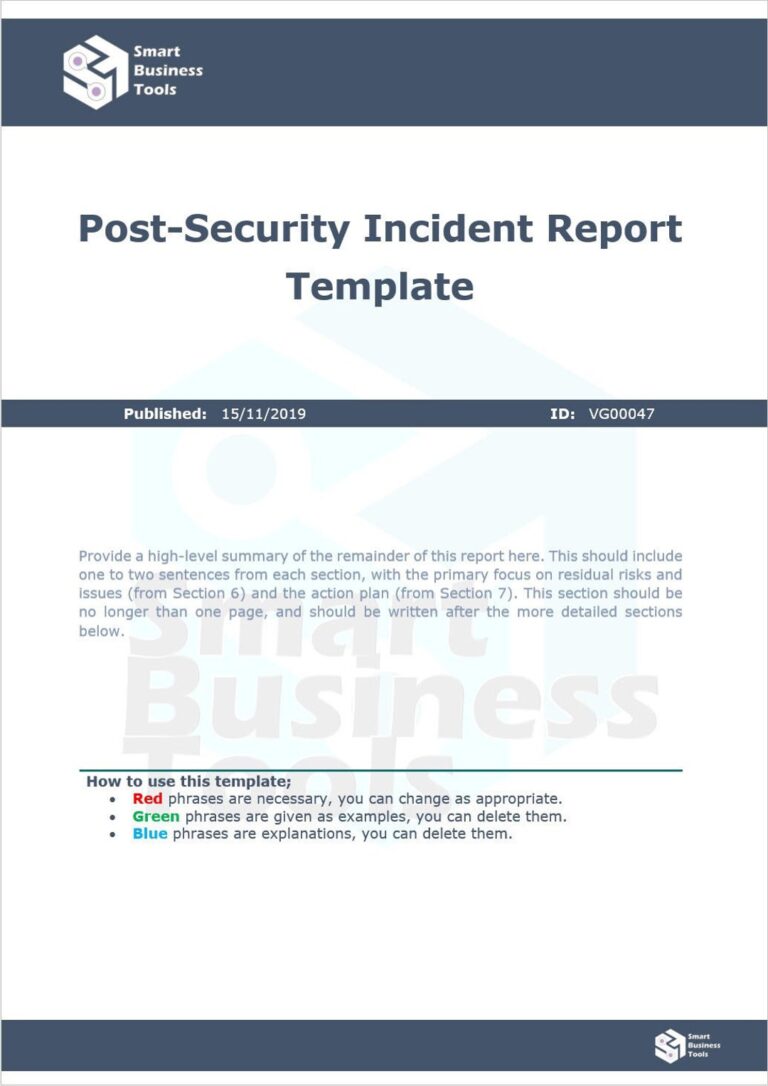 √ Security Report Template (Word)