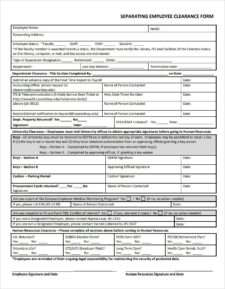 √ Free Printable Employee Separation Form