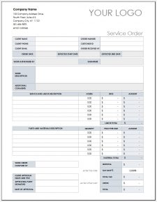 √ Free Printable Service Order Template
