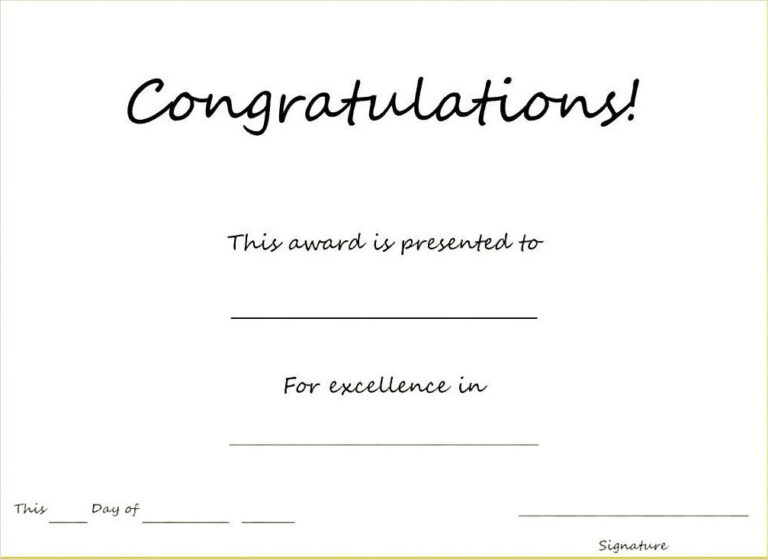 √ Printable Congratulation Certificate Template