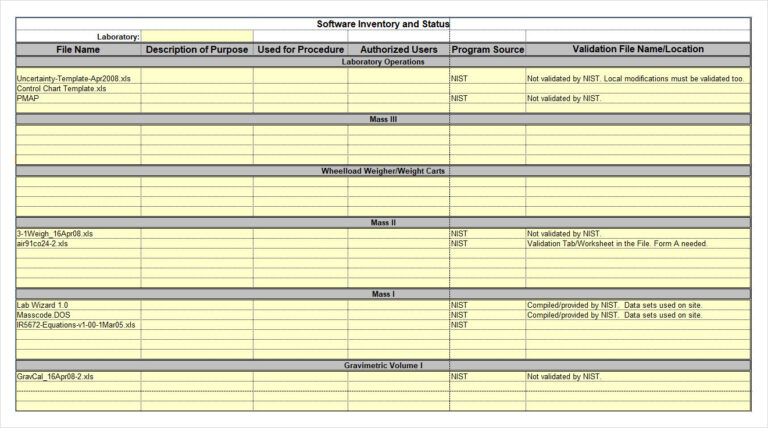 √ Free Printable Computer Inventory Template