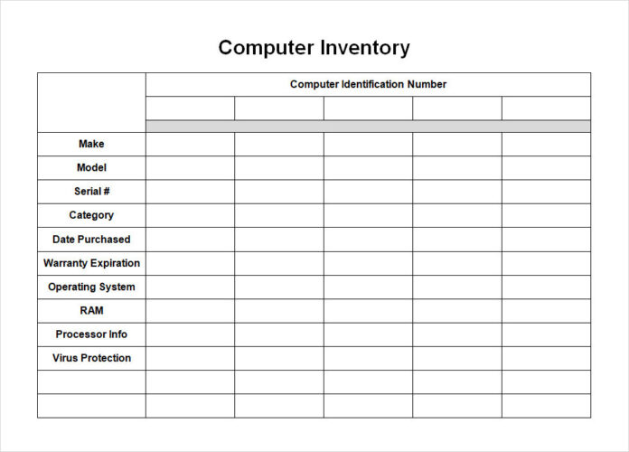 √ Free Printable Computer Inventory Template