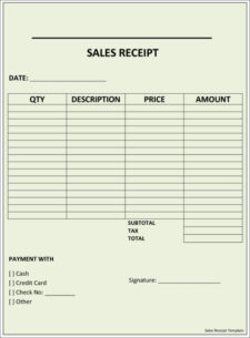 √ Small Business Sales Receipt Template