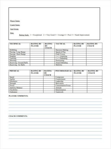 √ Printable Soccer Player Profile Template