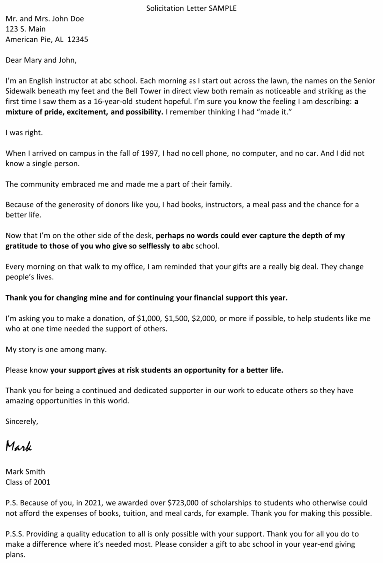 √ Free Solicitation Letter Template (Word)