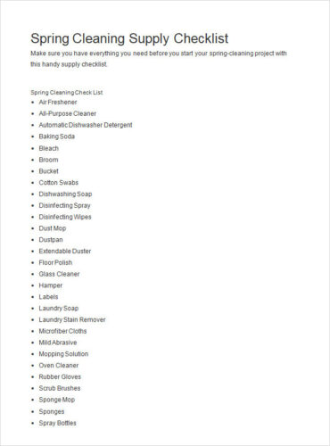 √ Free Printable Supply List Template