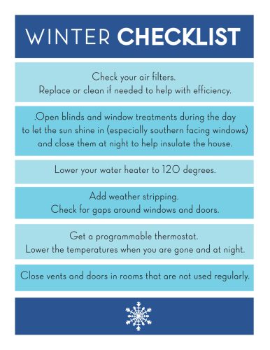 √ Start Of The Winter Family Checklist Template