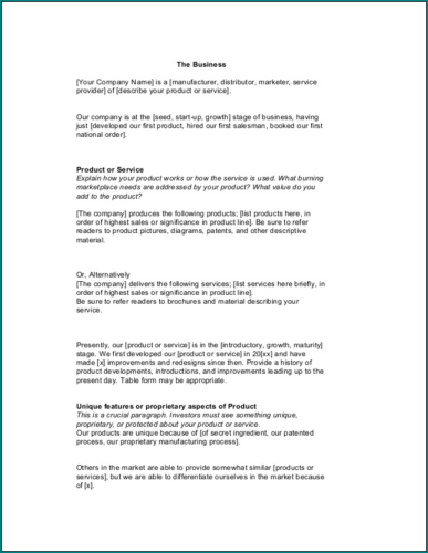 √ Startup Business Plan Template (Word)