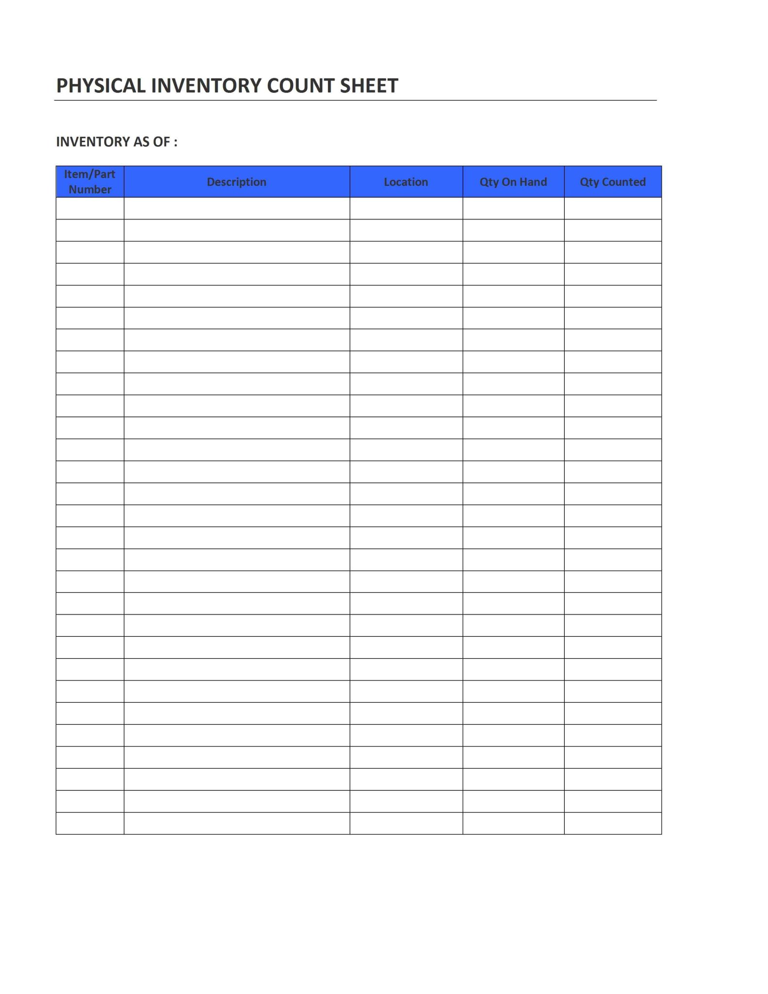 √ Free Stock Count Sheet Template (Excel)