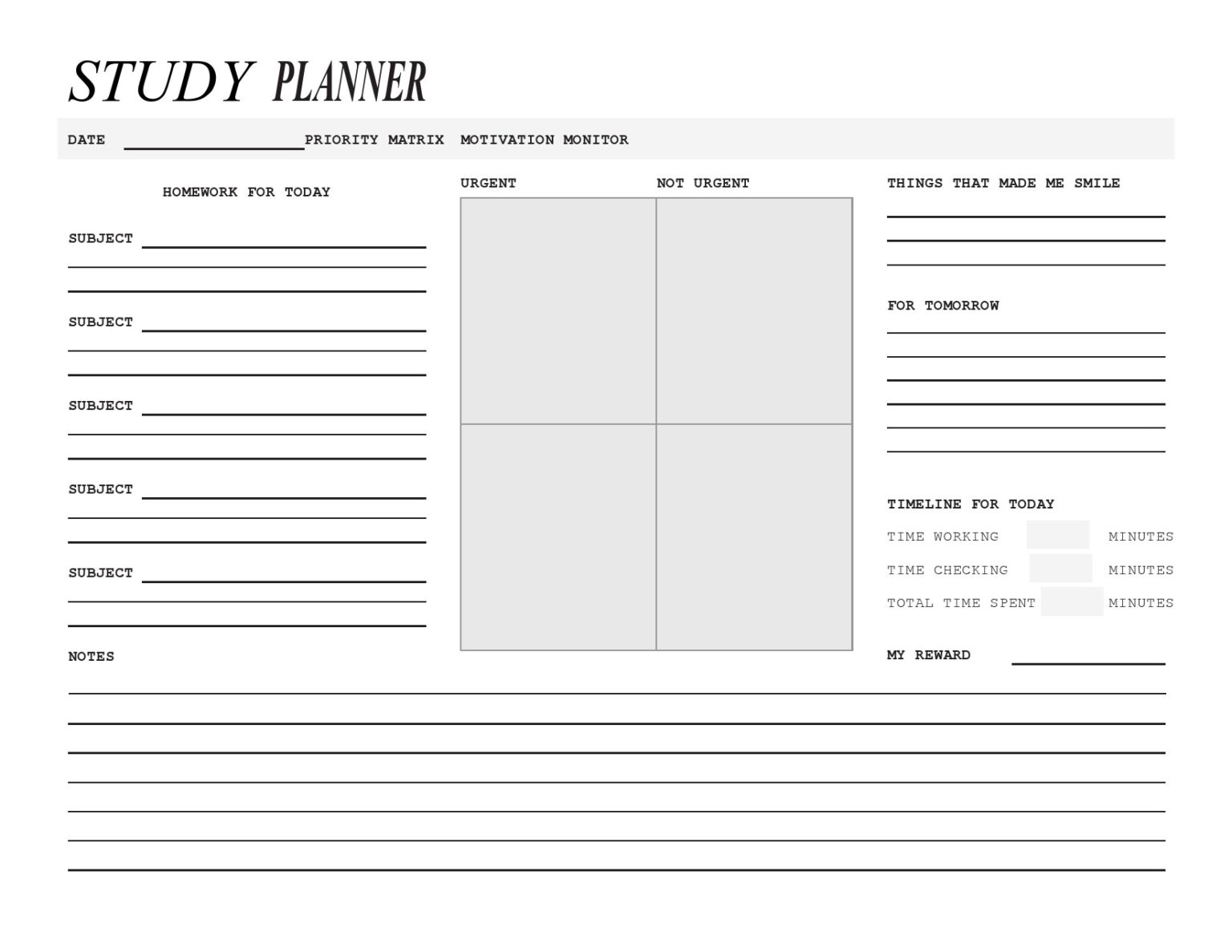 √ Study Guide Template (Word)