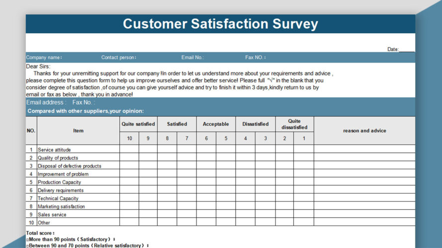 √ Editable Survey Template (Word)