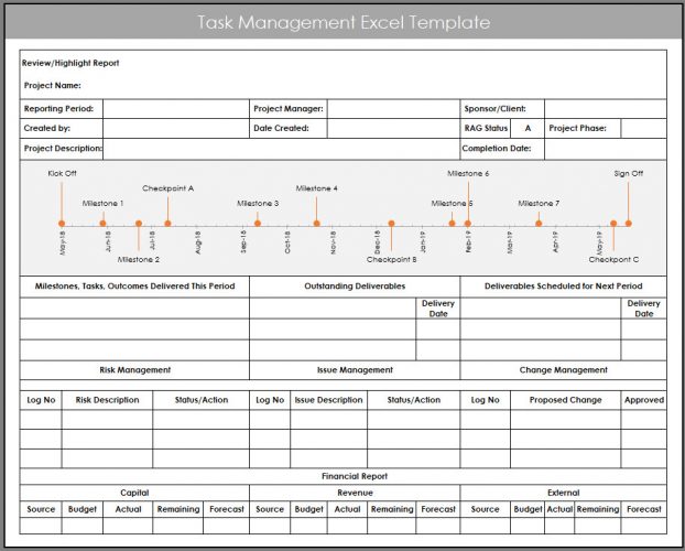 √ Free Printable Task Management Excel Template