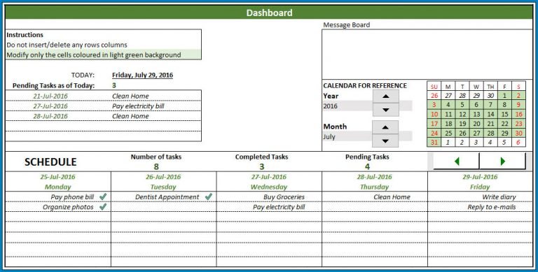 √ Free Printable Task Management Excel Template