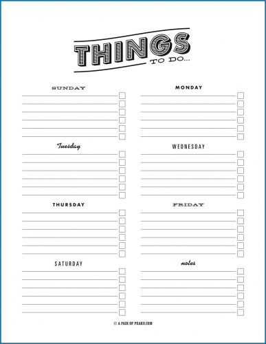 √ Free Printable Things To Do List Template