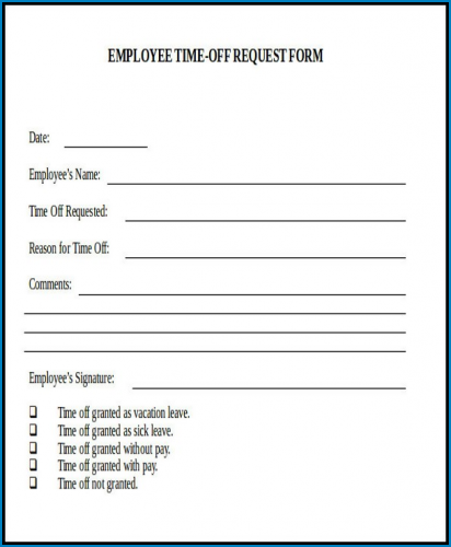 √ Free Printable Time Off Request Form