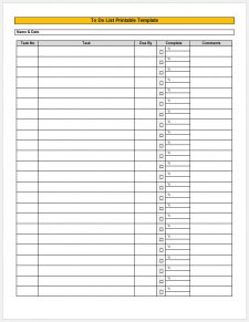 √ Free To-Do List Printable Template