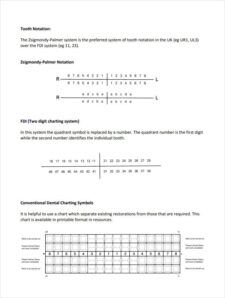 √ Free Printable Dental Chart Template